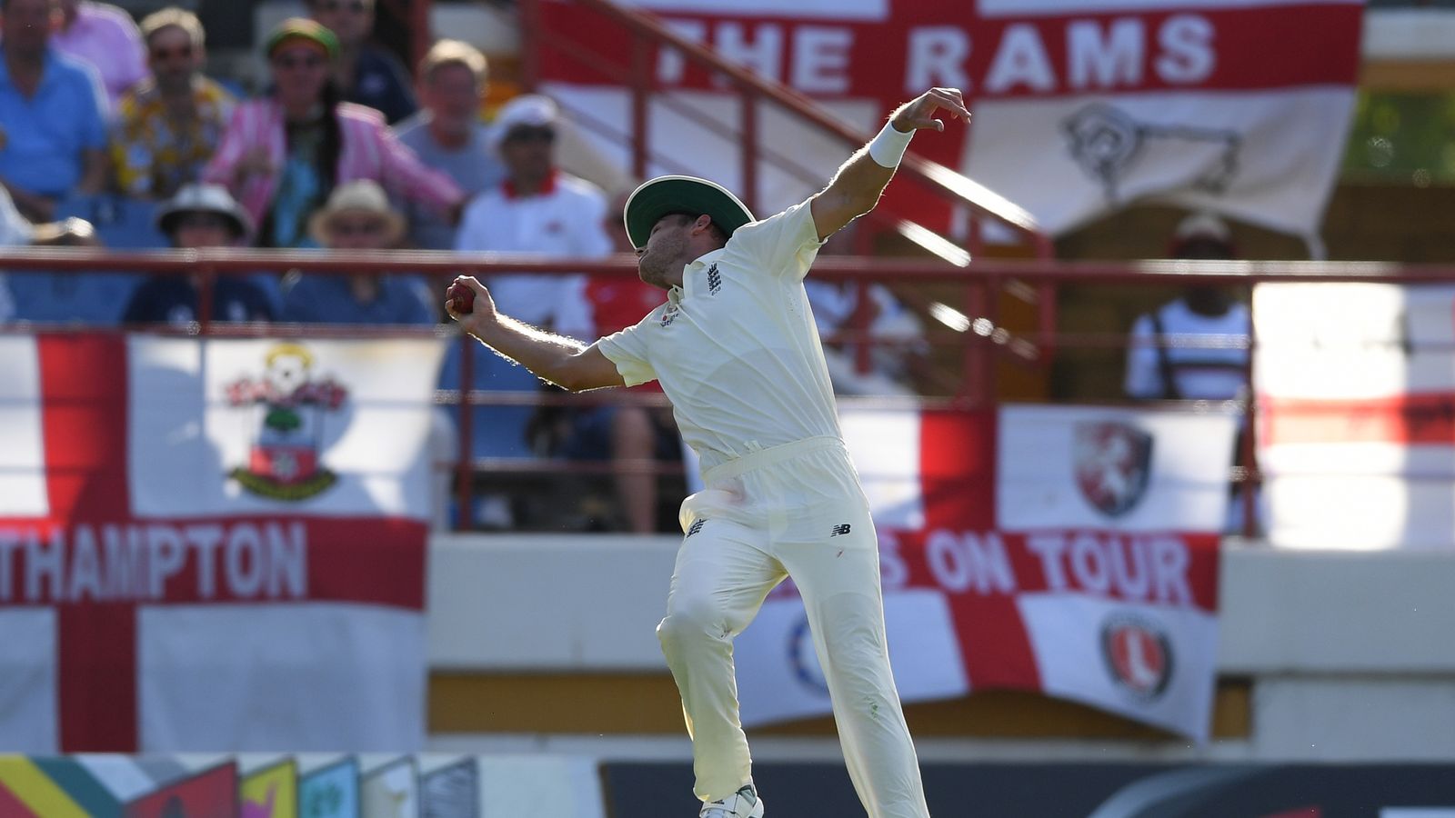 Stuart Broad pulled off a sensational one-handed catch on day two in St ...