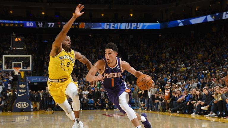 Devin Booker stars with 37 points in Phoenix Suns victory over Golden State Warriors | NBA News ...