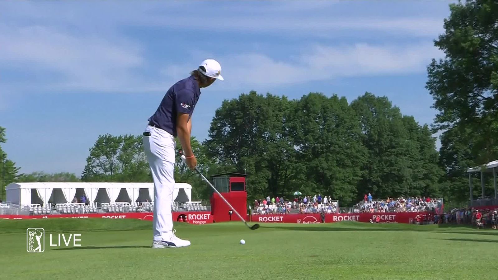 Rickie Fowler's slam dunk for eagle at 17 in Rocket Mortgage Classic ...