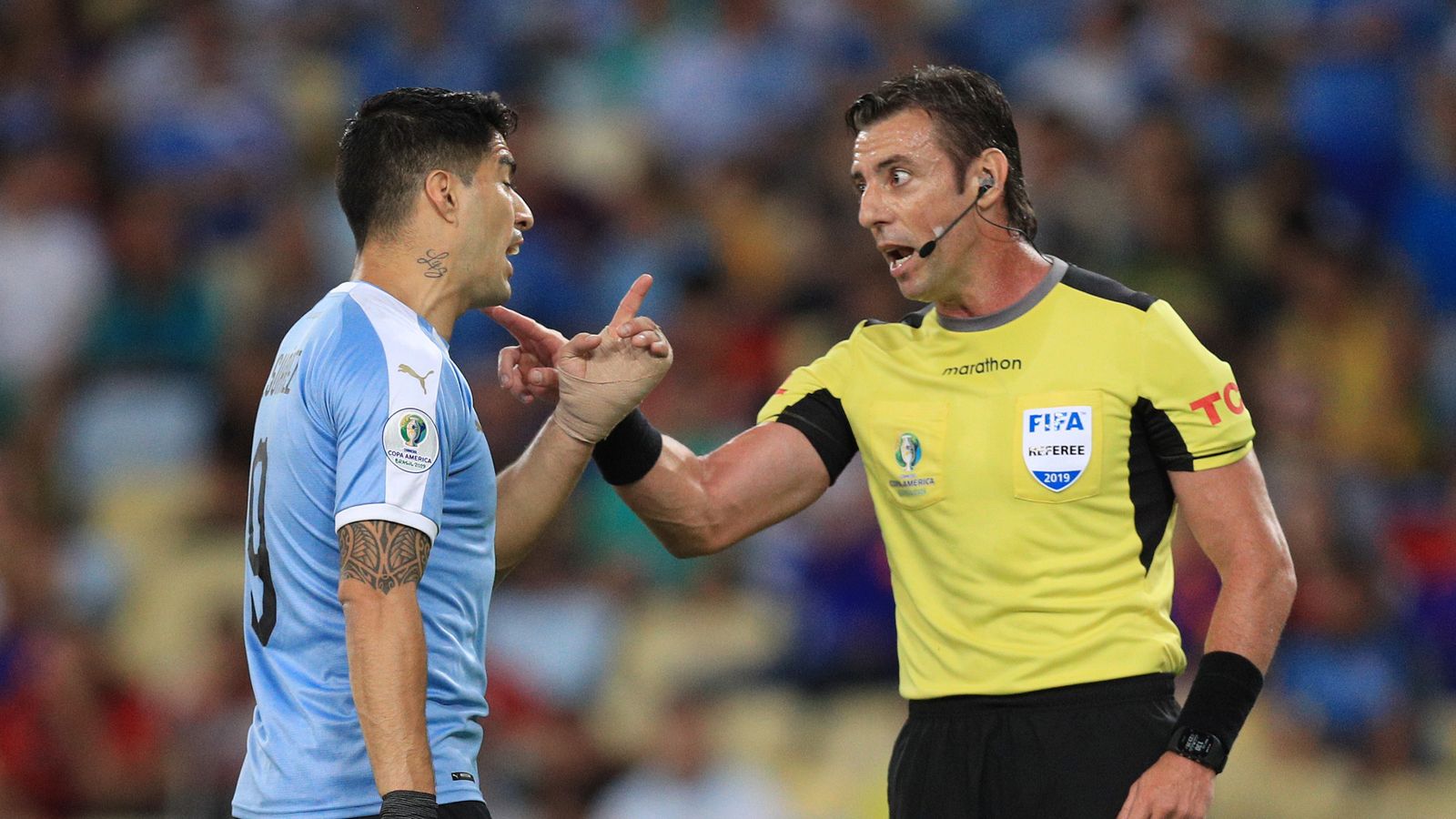 Copa America: Luis Suarez outrageous handball claim in Uruguay win ...