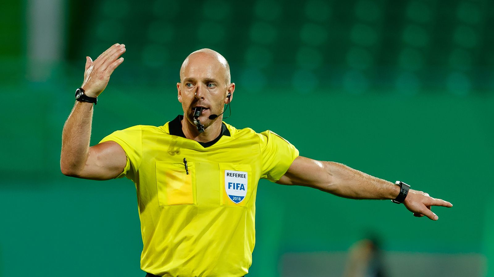 Referee Arnold Hunter struck by object in Europa League tie | Football ...