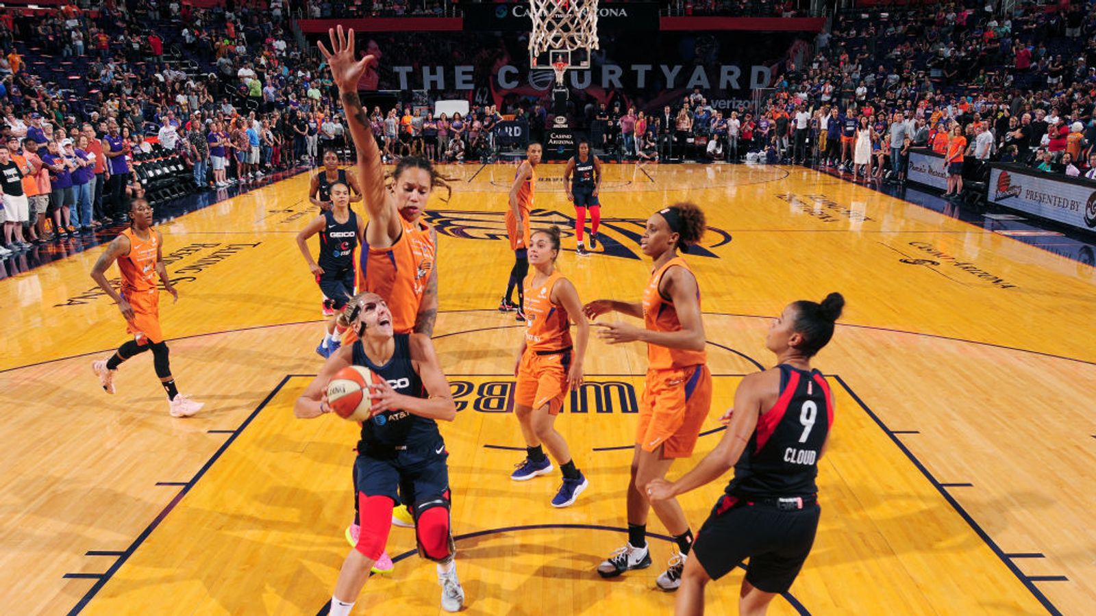 WNBA: Brittney Griner shines as Phoenix Mercury stun Washington Mystics ...