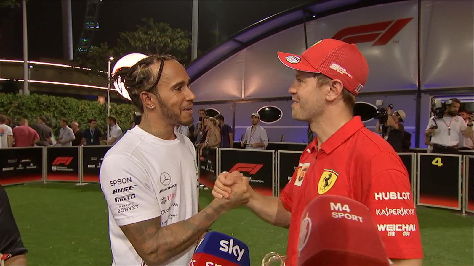 Lewis gatecrashes Vettel interview! | F1 News | Sky Sports