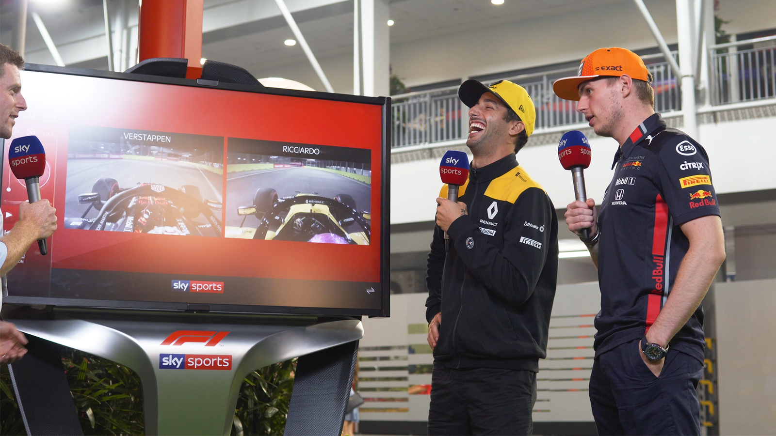 Max Verstappen and Daniel Ricciardo let loose in Sky F1 SkyPad ...
