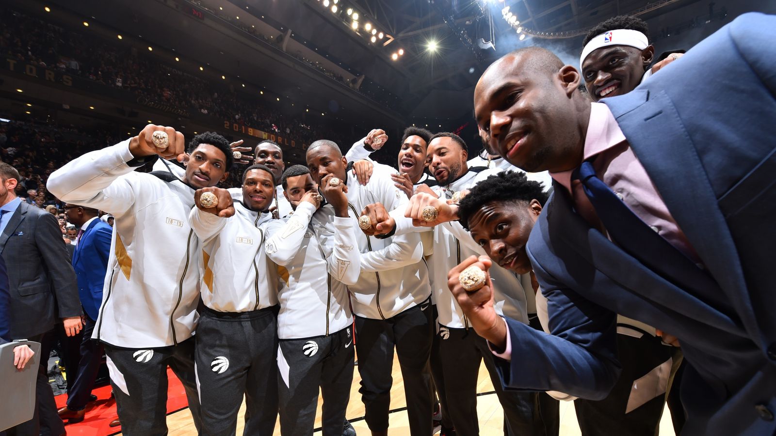 Toronto Raptors unveil championship banner and presented with title ...
