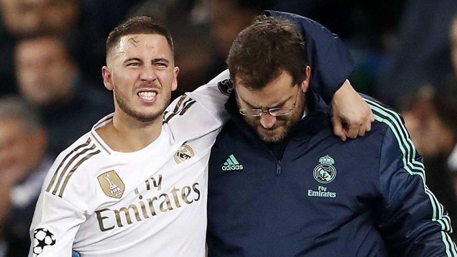 Real Madrid injury fears allayed as Eden Hazard suffers bruised leg ...