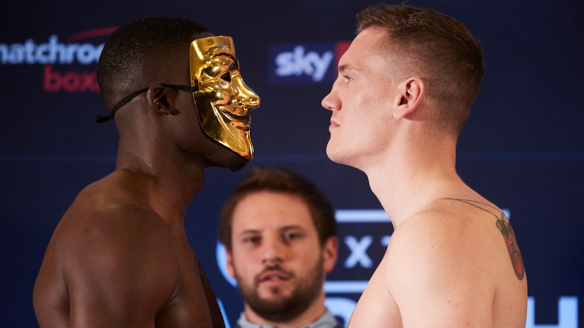 Richard Riakporhe weighs in wearing Deontay Wilder-style mask | Boxing ...