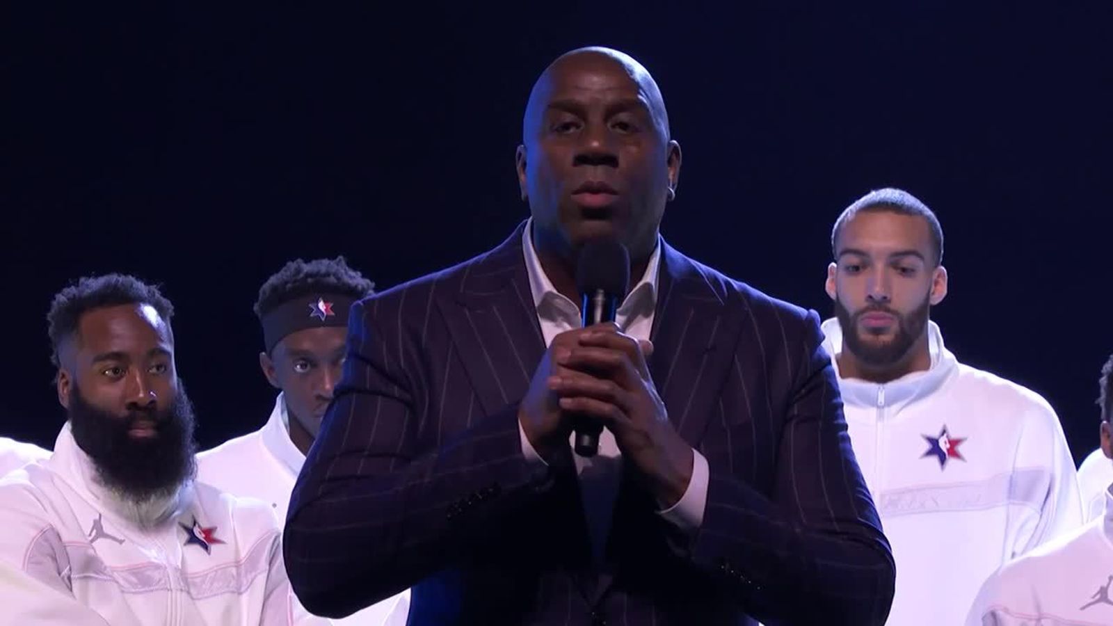 Magic Johnson leads emotional All-Star tribute to Kobe Bryant and David ...
