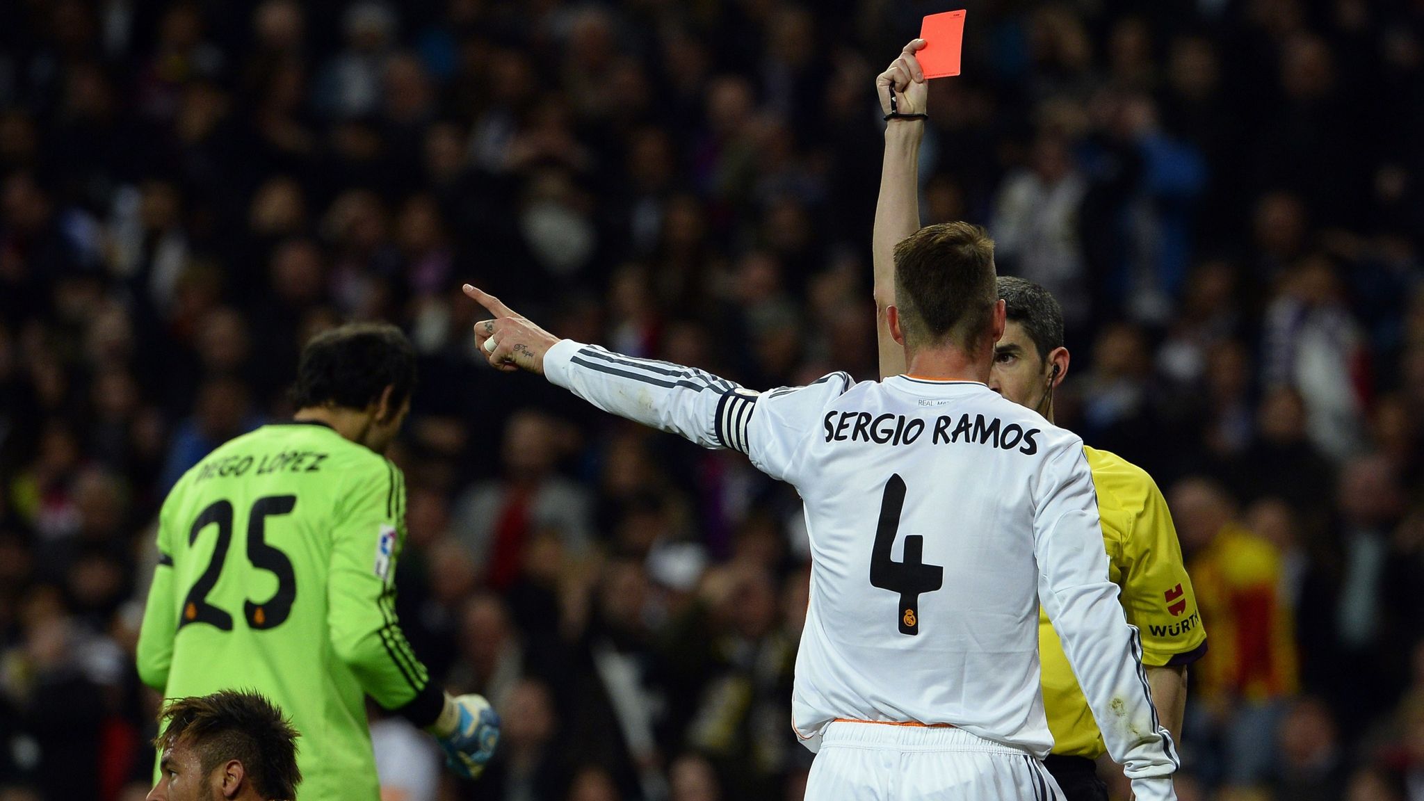 Sergio Ramos' 26 Real Madrid red cards after sending-off against ...