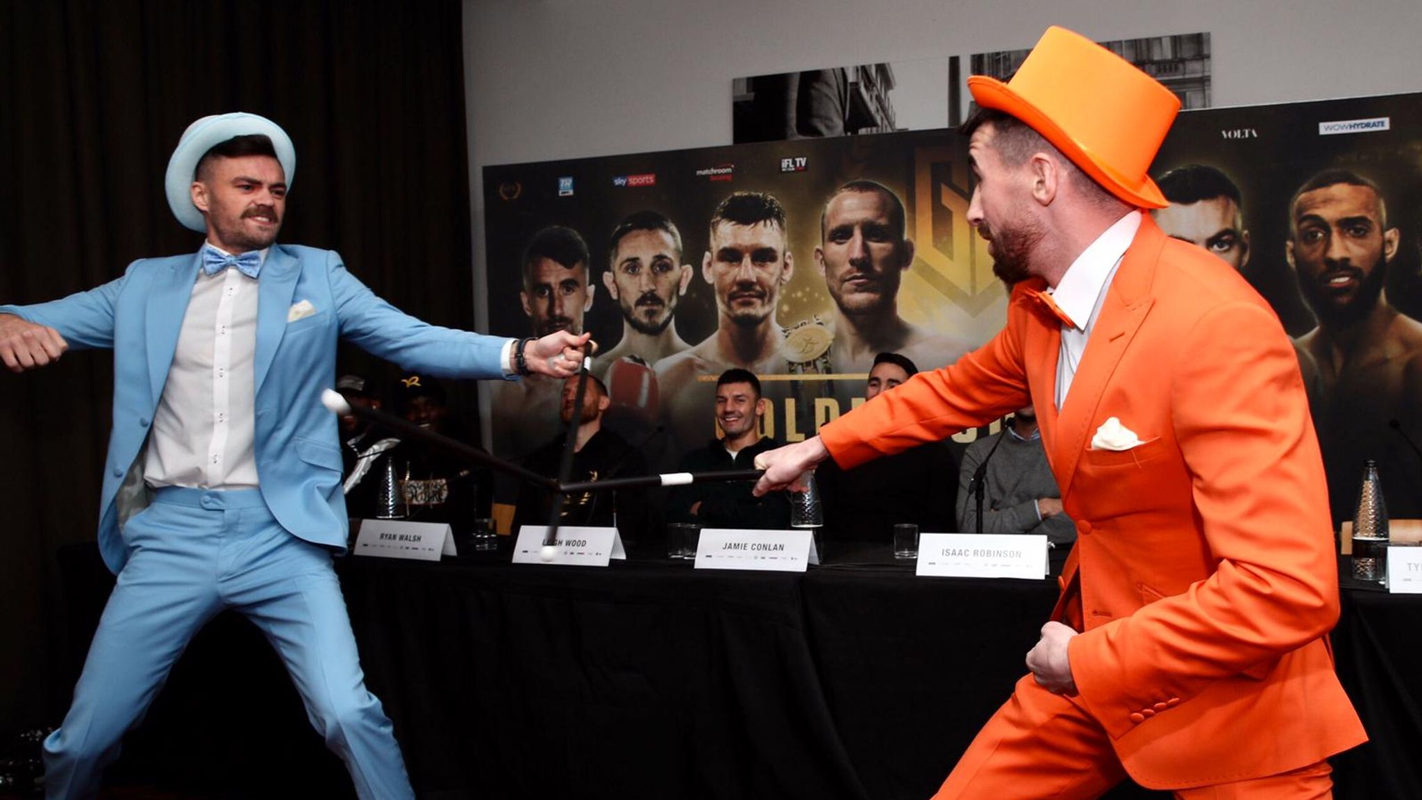 The Golden Contract: 'Two Tyrones' dress to impress to face the press ...