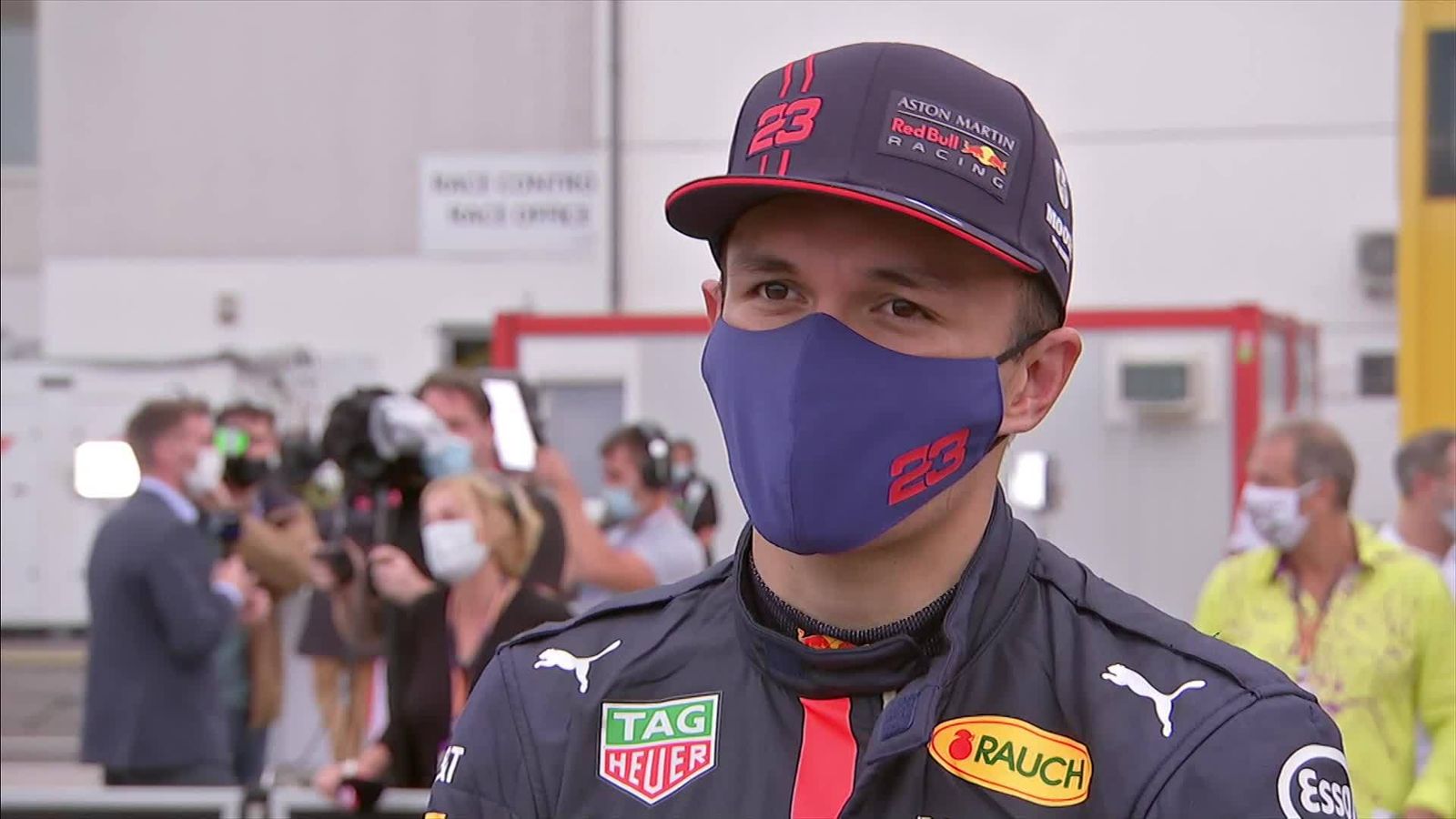 Albon smiling behind mask | F1 News | Sky Sports