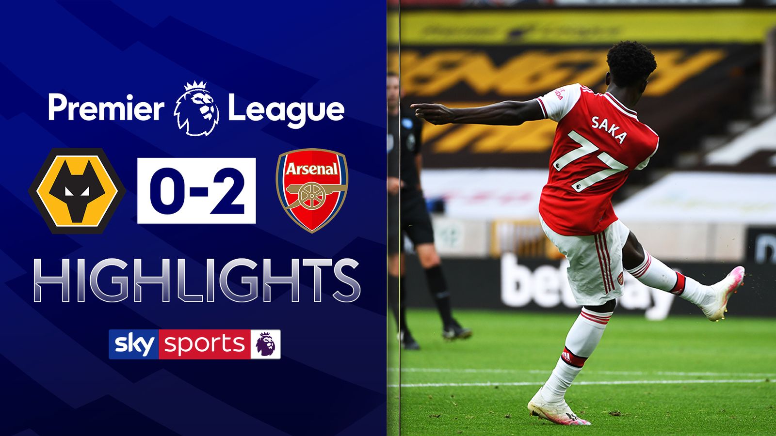 Saka and Lacazette secure win at Wolves | Football News | Sky Sports