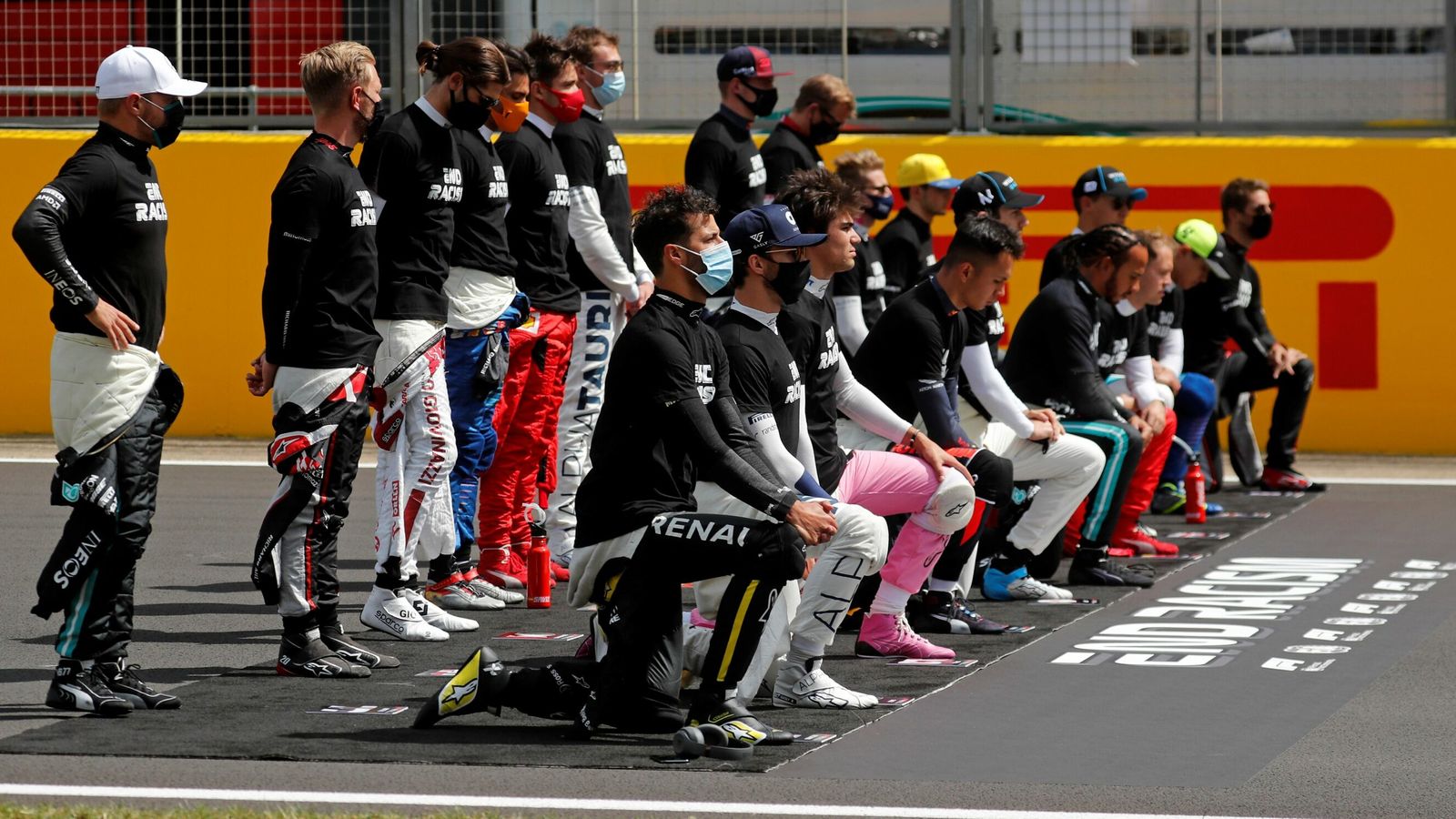 F1's 20 drivers show anti-racism support in video and ceremony at ...