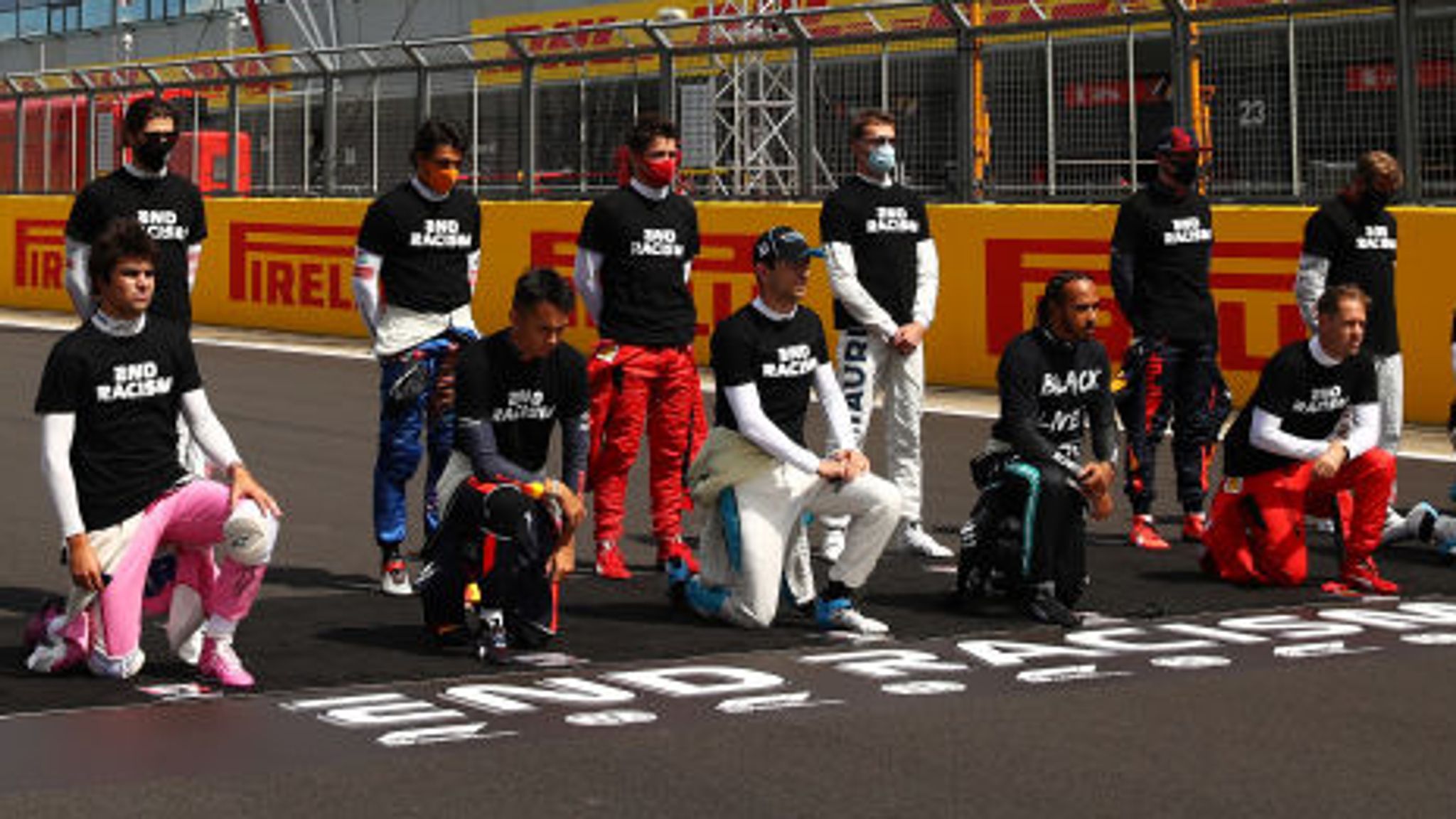 F1's 20 drivers show anti-racism support in video and ceremony at ...