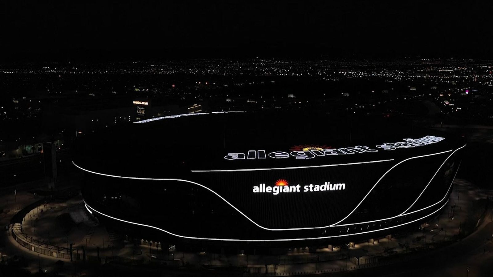 Las Vegas Raiders' Stadium at night | NFL News | Sky Sports