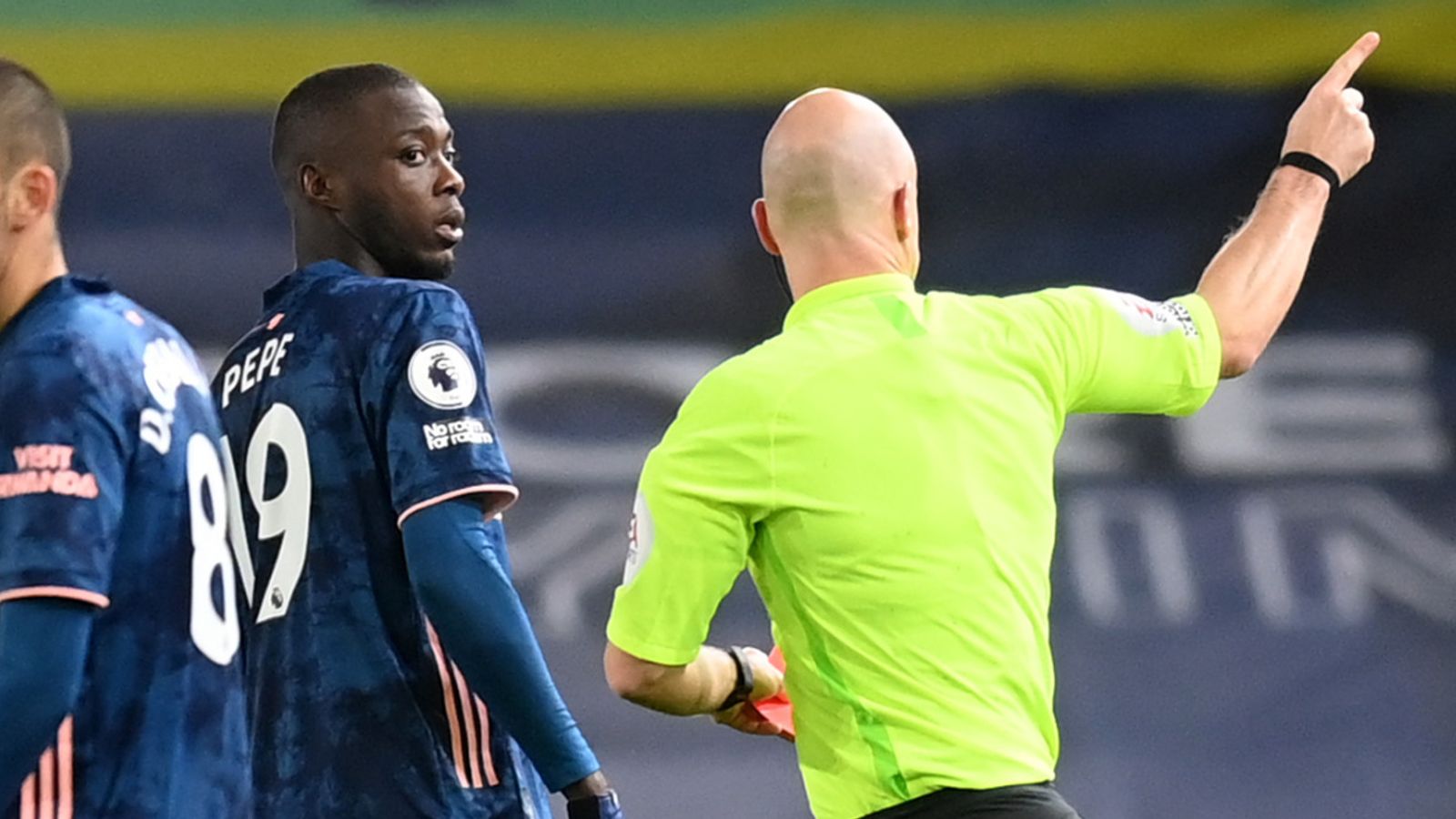 Leeds 0-0 Arsenal: Nicholas Pepe sees red for headbutt but Gunners ...
