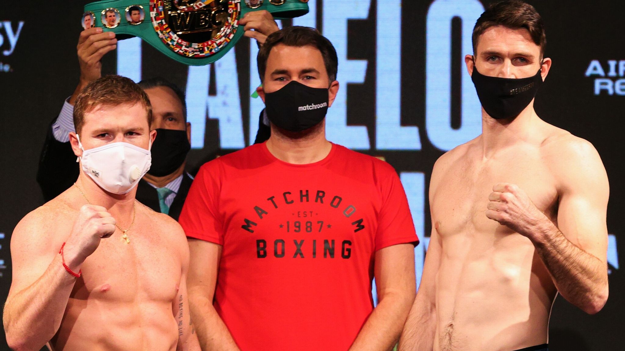 Smith vs Canelo: Intense stare-down at weigh-in between Saul 'Canelo ...