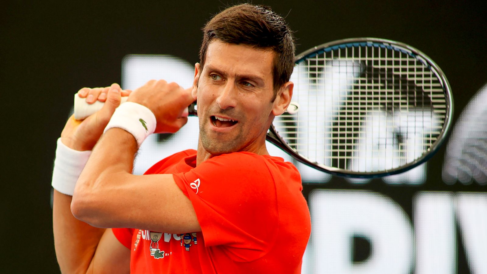 Novak Djokovic plays a set of tennis at Adelaide exhibition as Serena ...