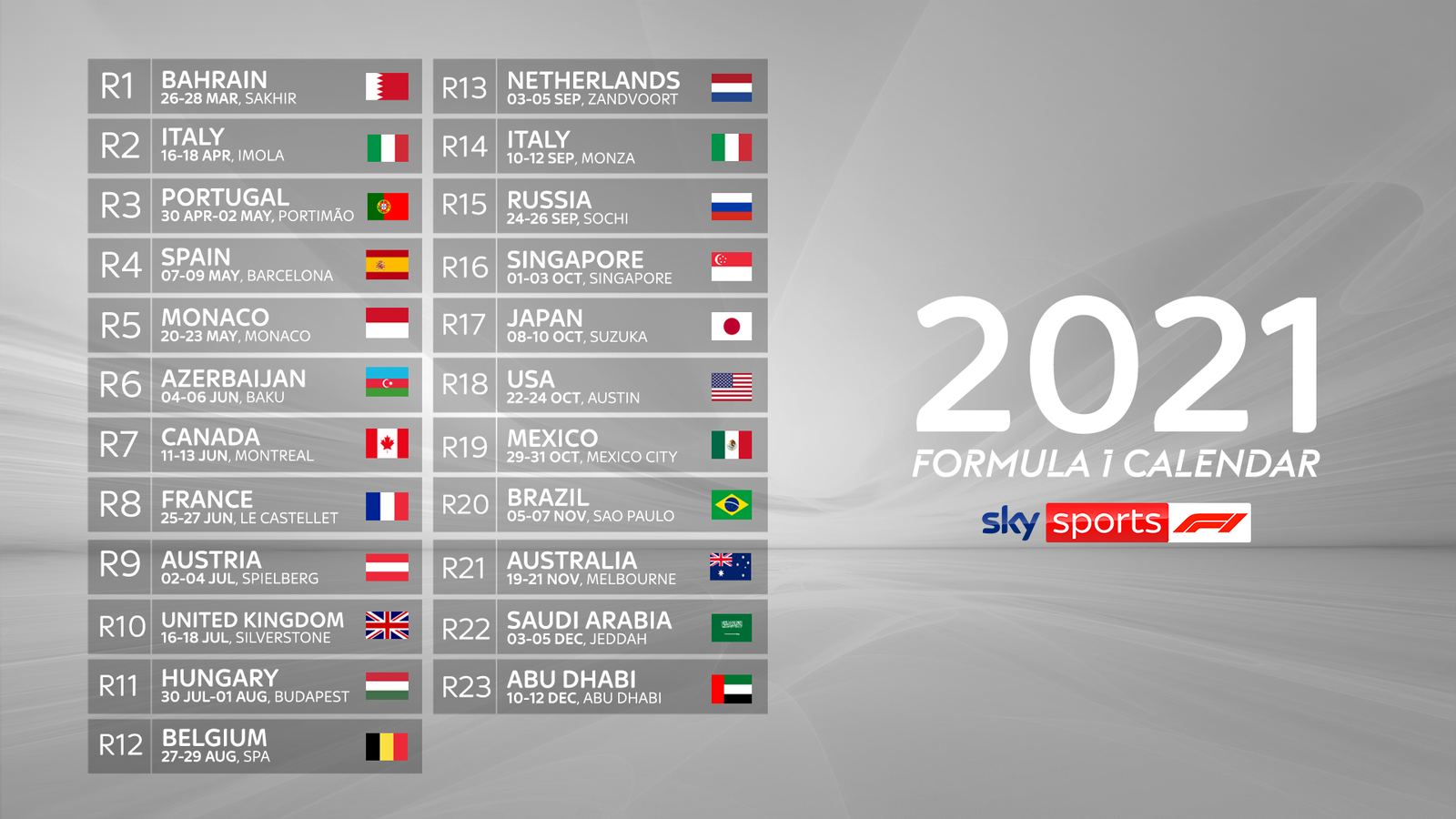 F1 calendar for 2021 confirmed as Portuguese GP rubber-stamped for ...