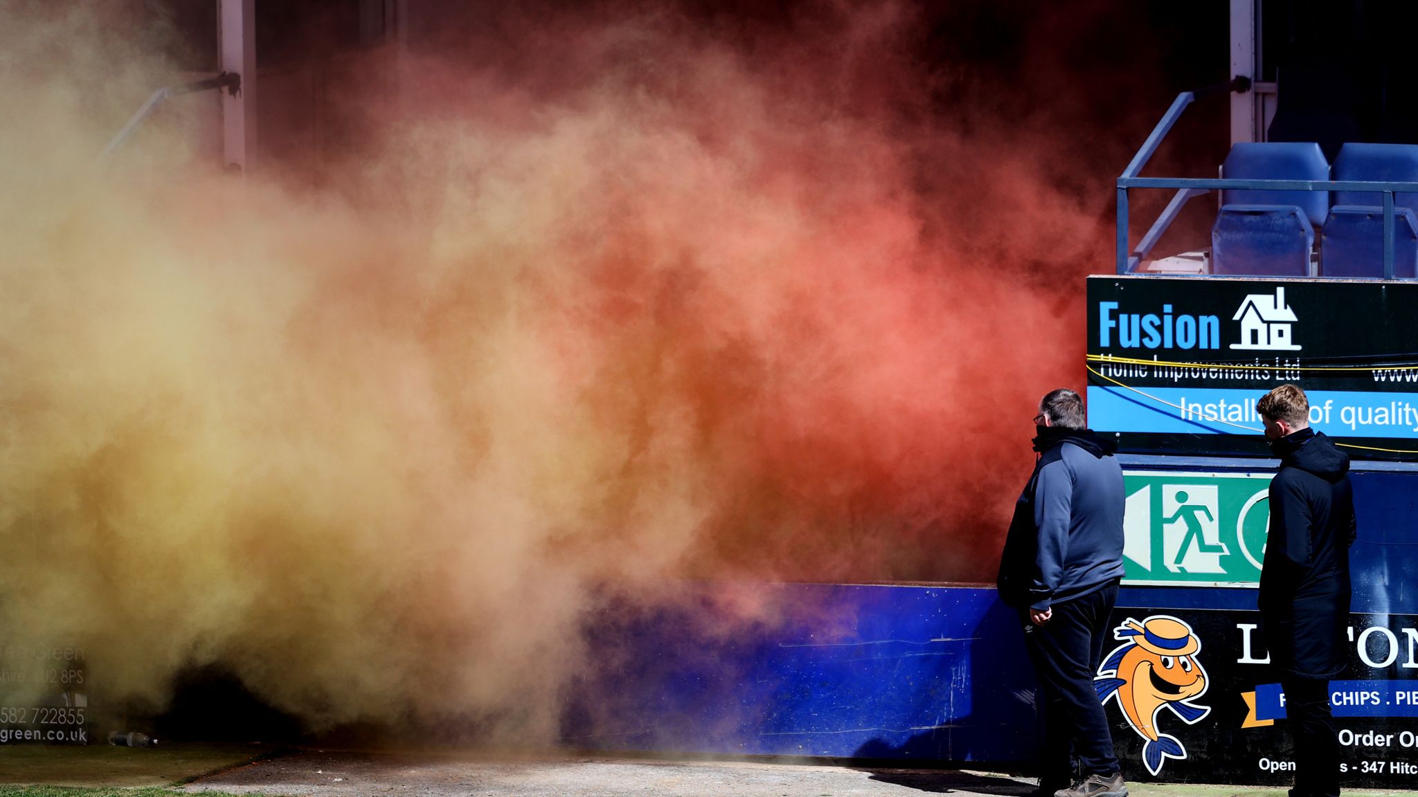 Prince Philip minute's silence: Smoke bomb interrupts start of match ...