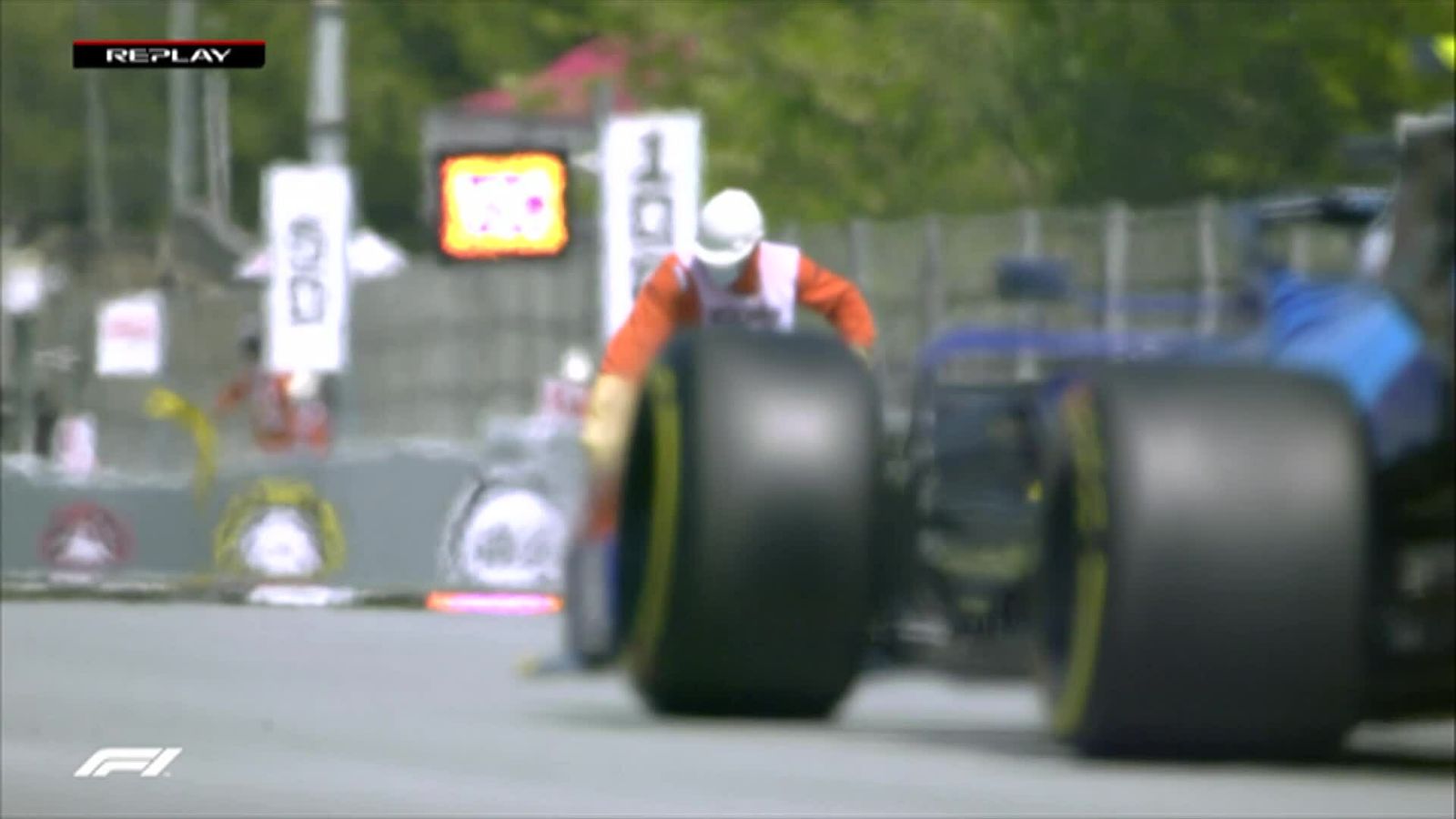 Marshal sprints onto track to remove debris! | F1 News | Sky Sports