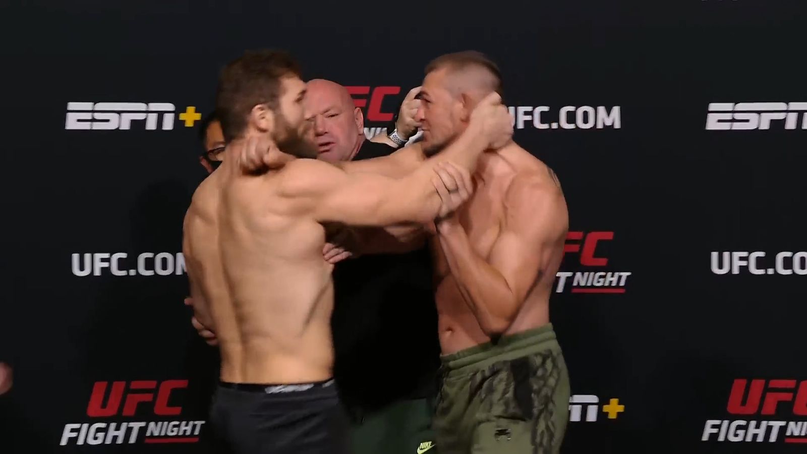 Tempers flare during UFC face-off | WWE News | Sky Sports