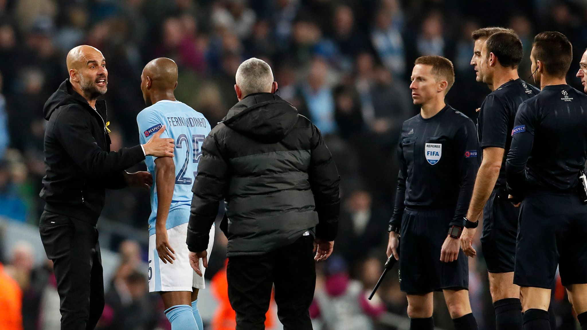 Pep Guardiola: Man City boss was sent off by Champions League final ...