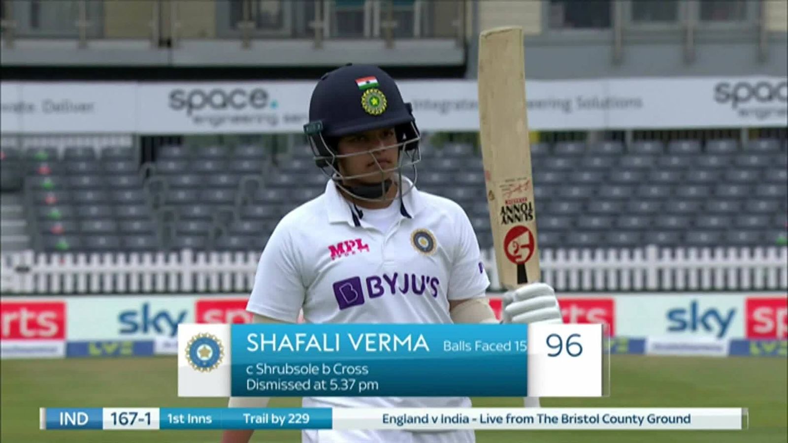 Verma caught out on 96 | Cricket News | Sky Sports
