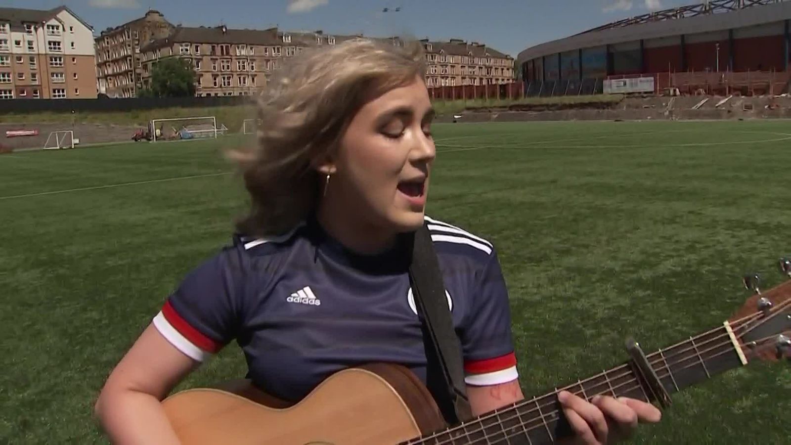 Rianne Downey performs Scottish national anthem | Football News | Sky ...