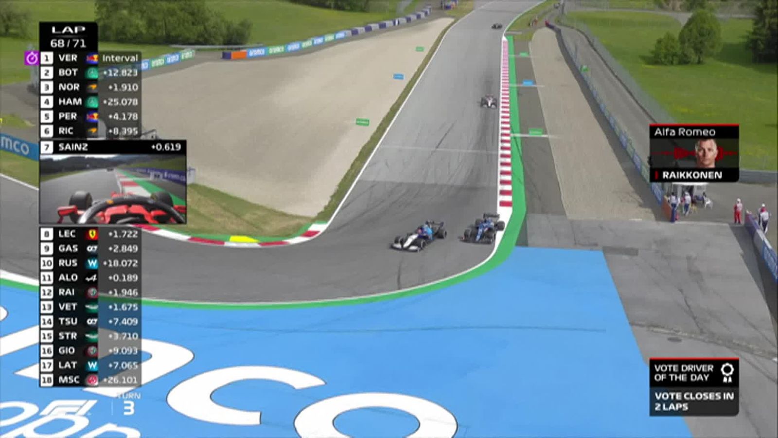 Austrian GP: Kimi Raikkonen penalised for Sebastian Vettel crash after ...