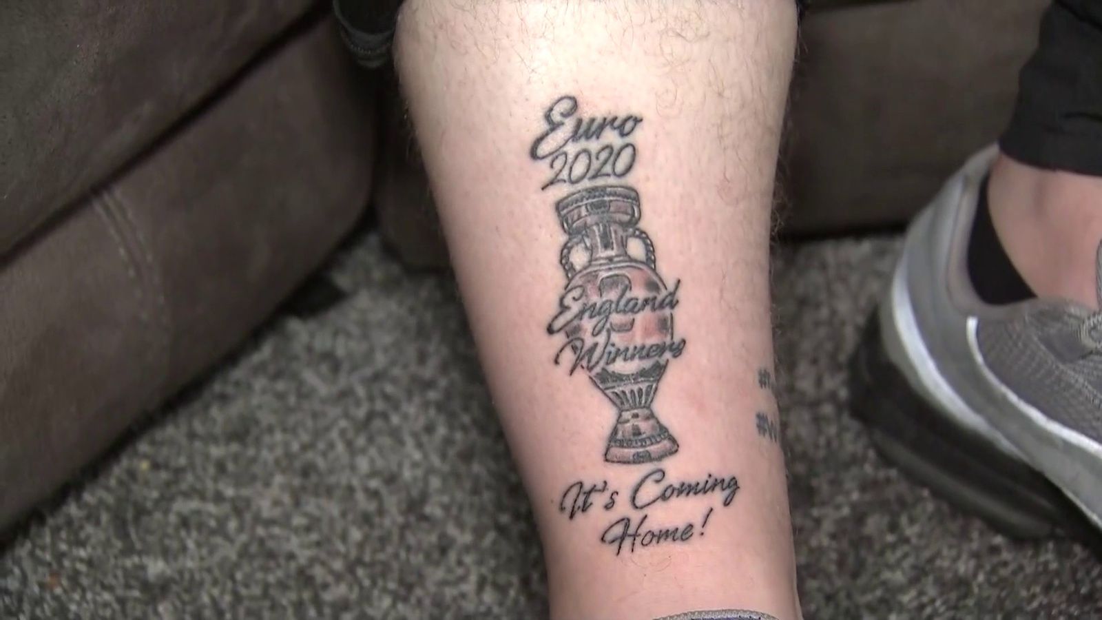 England fan gets Euro 2020 winners tattoo! | Football News | Sky Sports