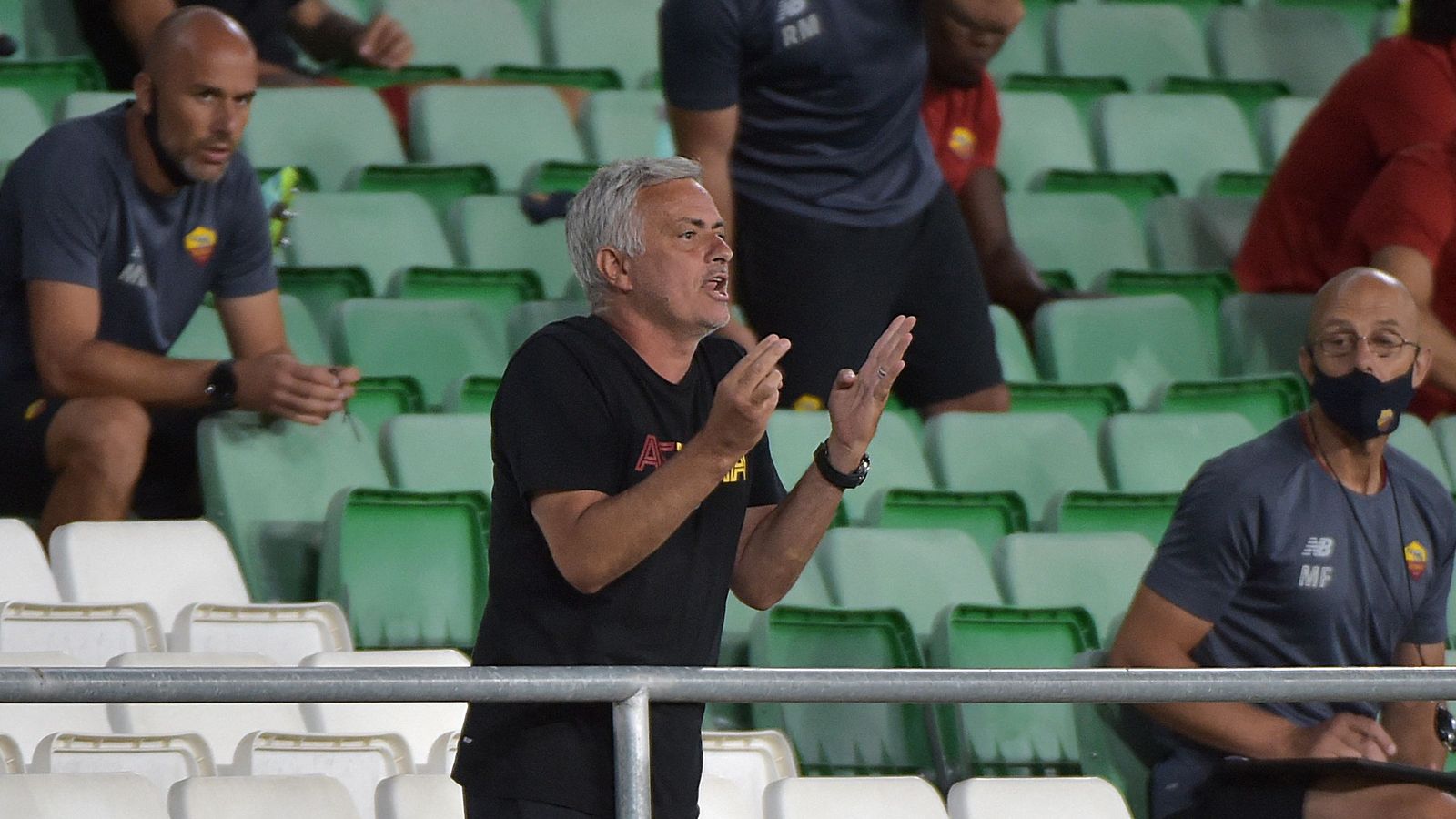 Jose Mourinho sent off as Roma finish with eight players in Real Betis ...