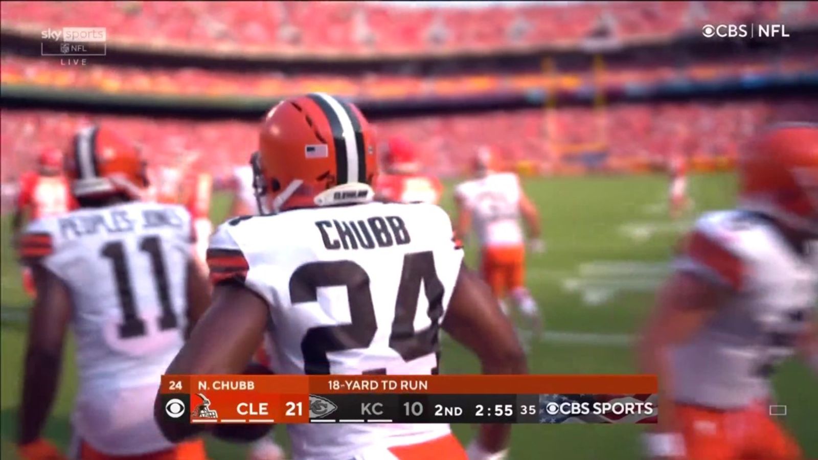 Nick Chubb scores his second TD of game | NFL News | Sky Sports