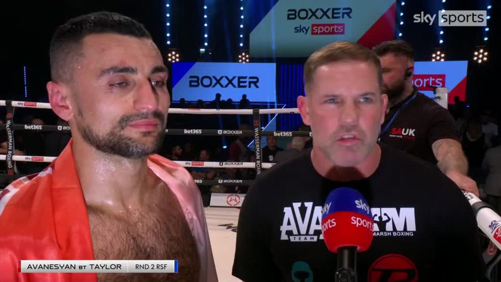 David Avanesyan stopped Liam Taylor in the second round to defend ...