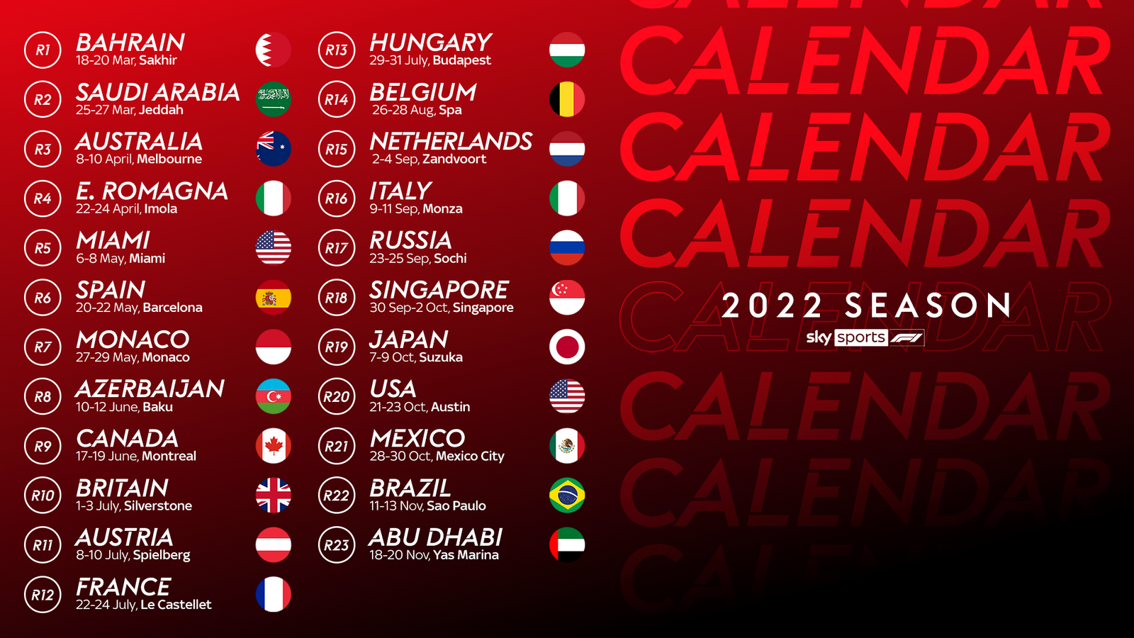 Formula 1 in 2022: Race calendar and schedule; car launch and pre ...