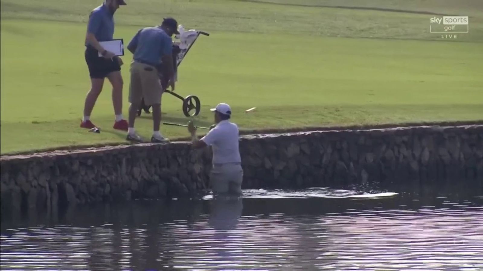 Golfer jumps in water to retrieve club! | Golf News | Sky Sports