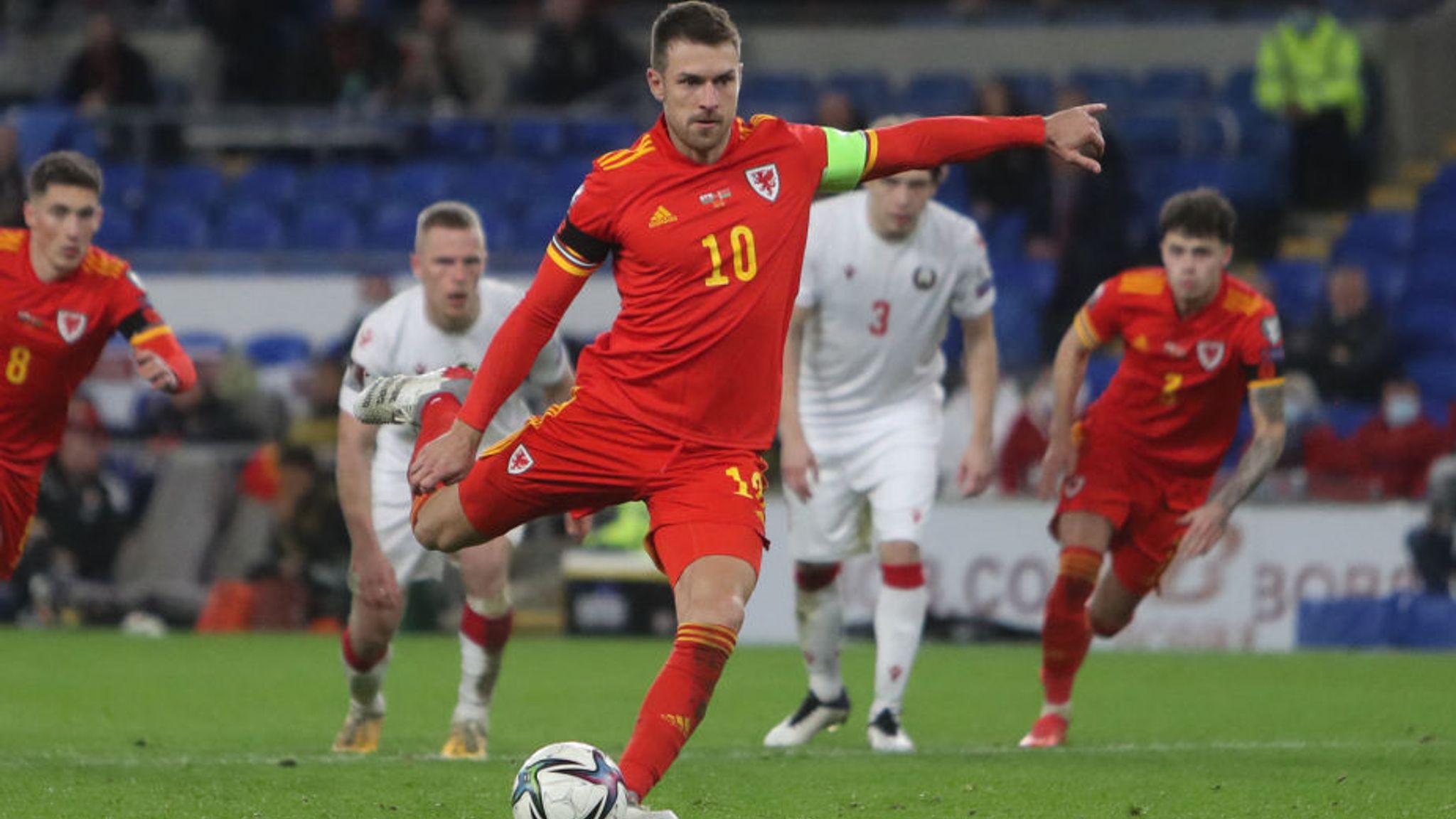 Wales 5-1 Belarus: Aaron Ramsey at the double as Gareth Bale wins 100th ...