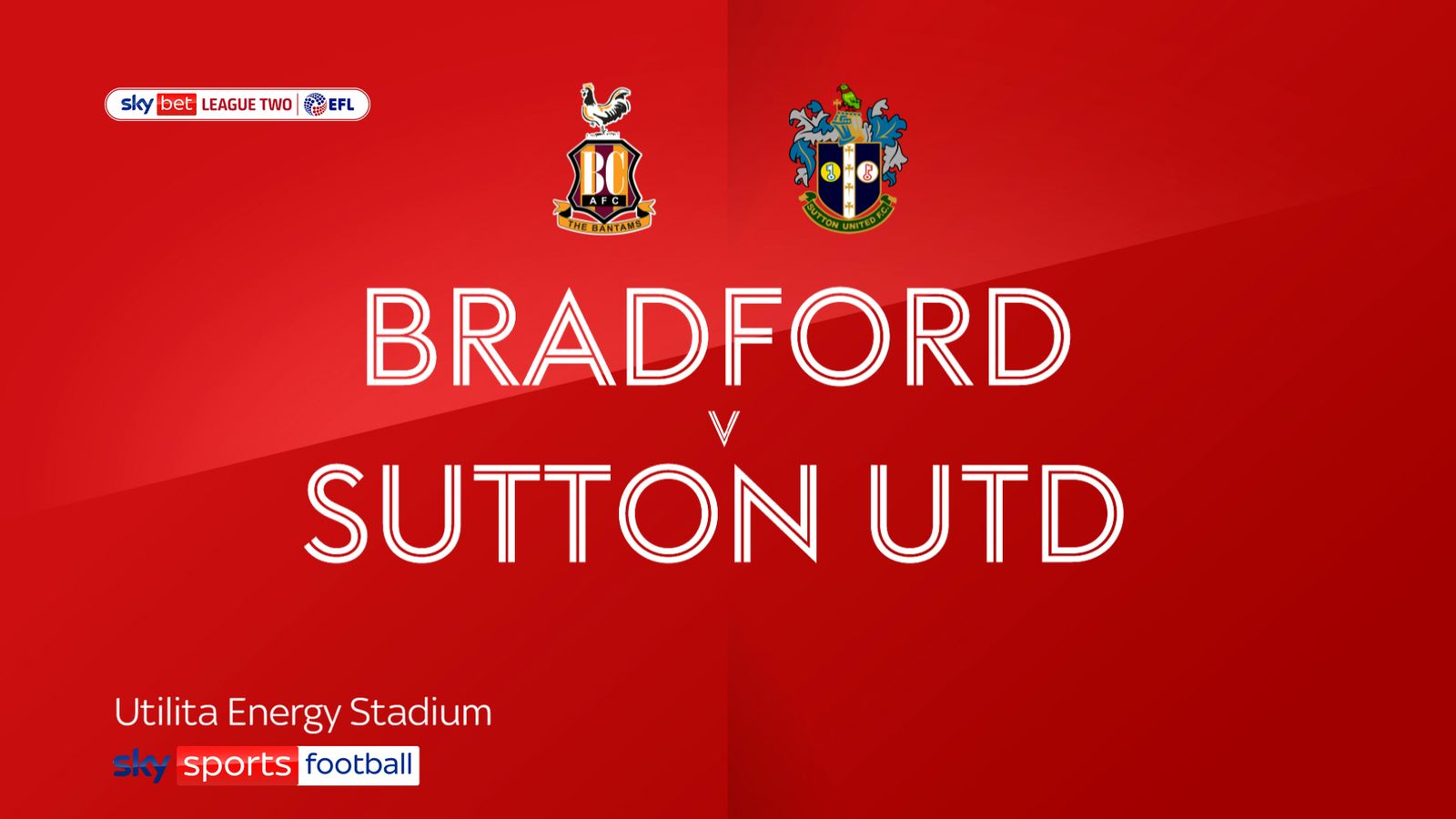 Bradford 2-2 Sutton: Lee Angol scores late equaliser for 10-man Bantams ...