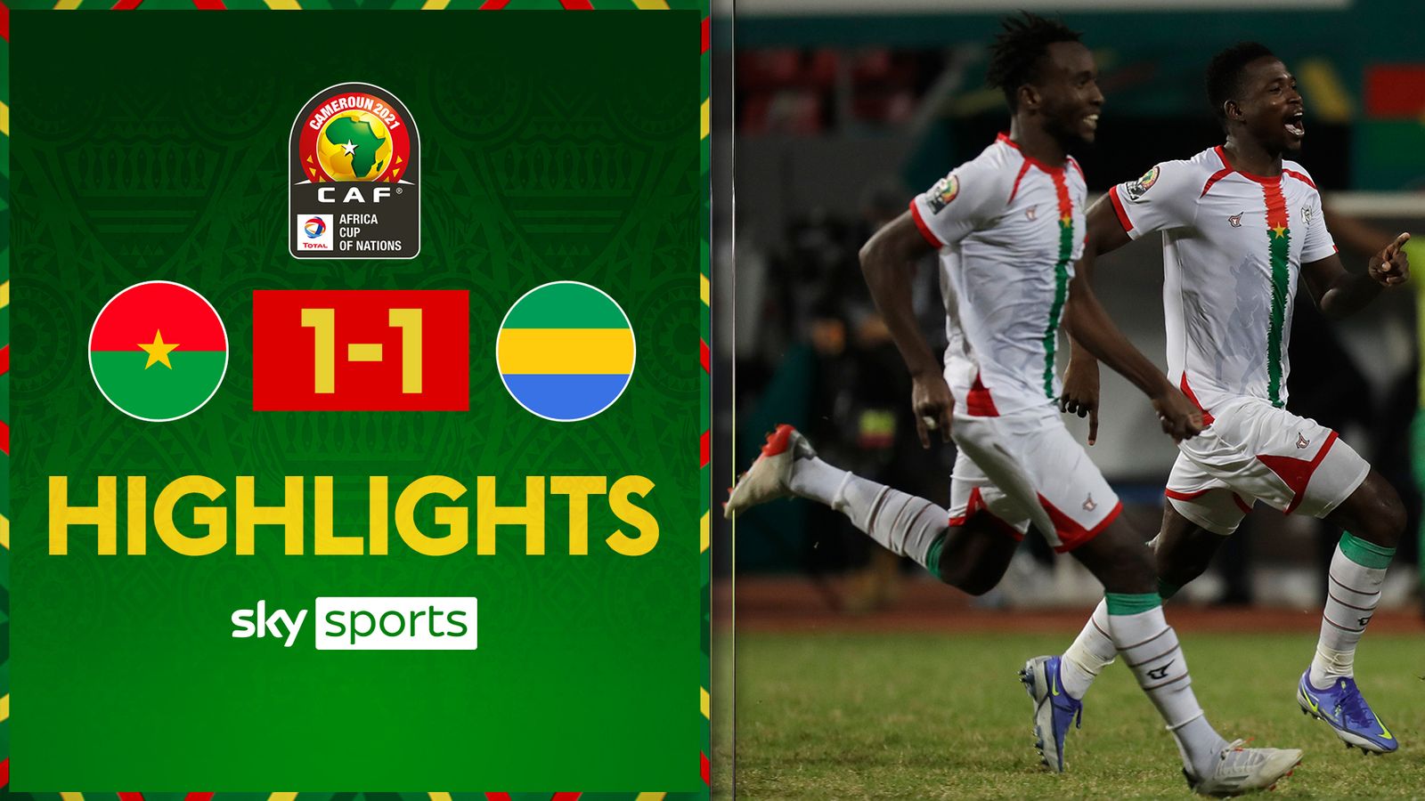 Burkina 1 - 1 Gabon - Match Report & Highlights