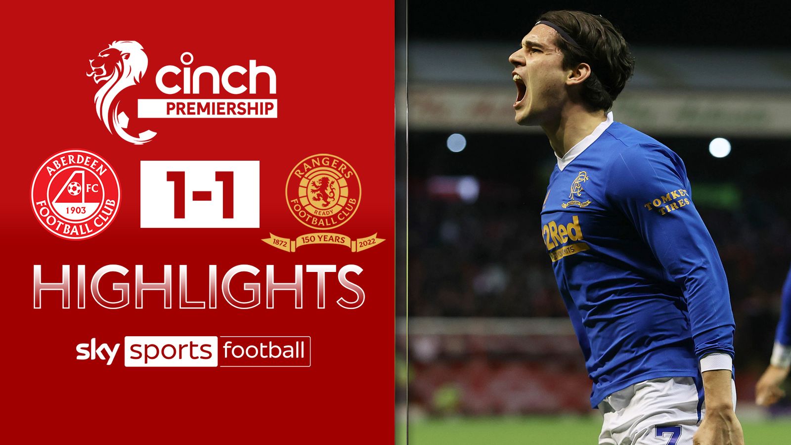 Aberdeen 1-1 Rangers: Ryan Kent sent off as Scottish Premiership ...