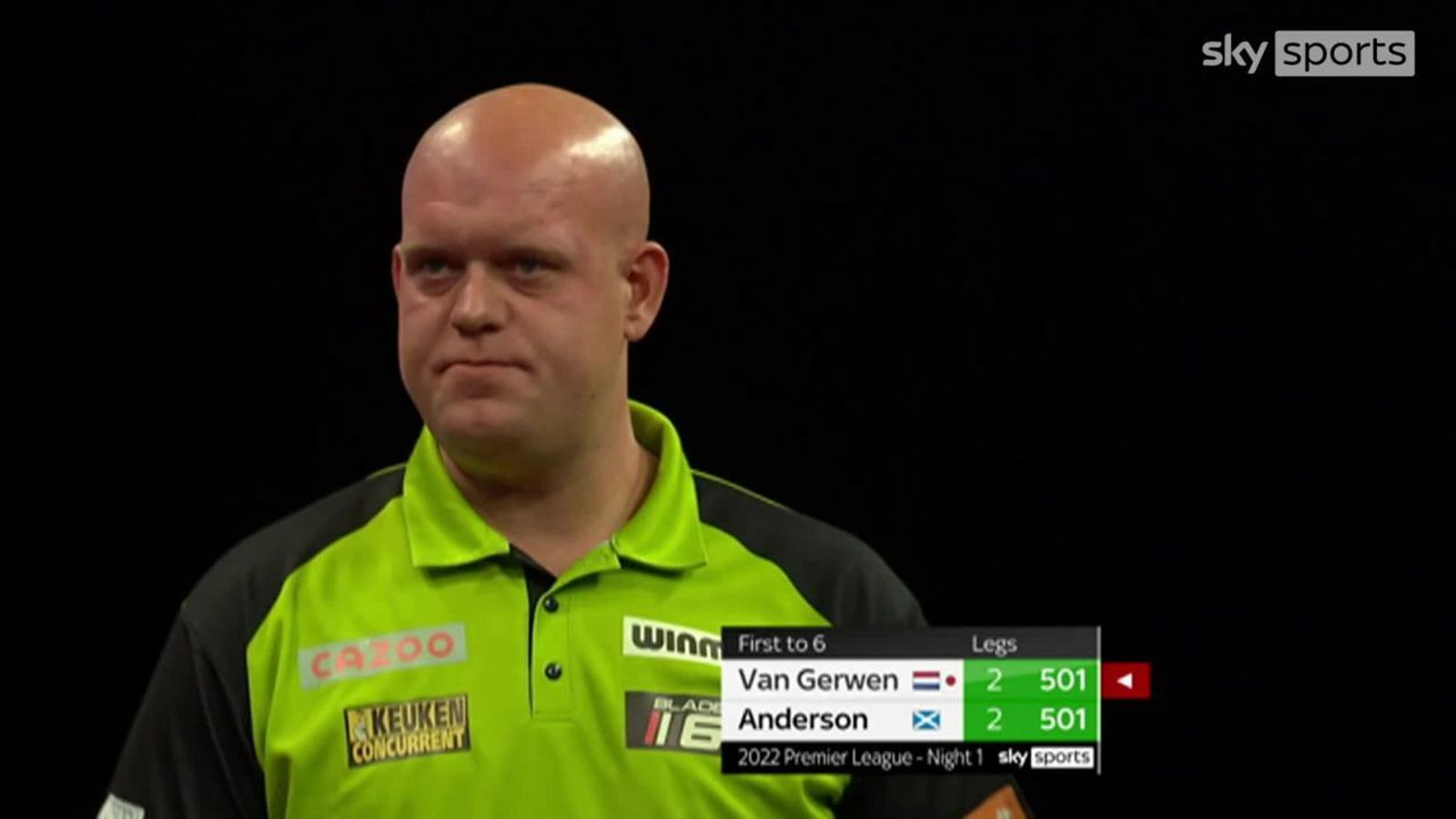 Michael van Gerwen breaks Gary Anderson's throw with ton checkout ...