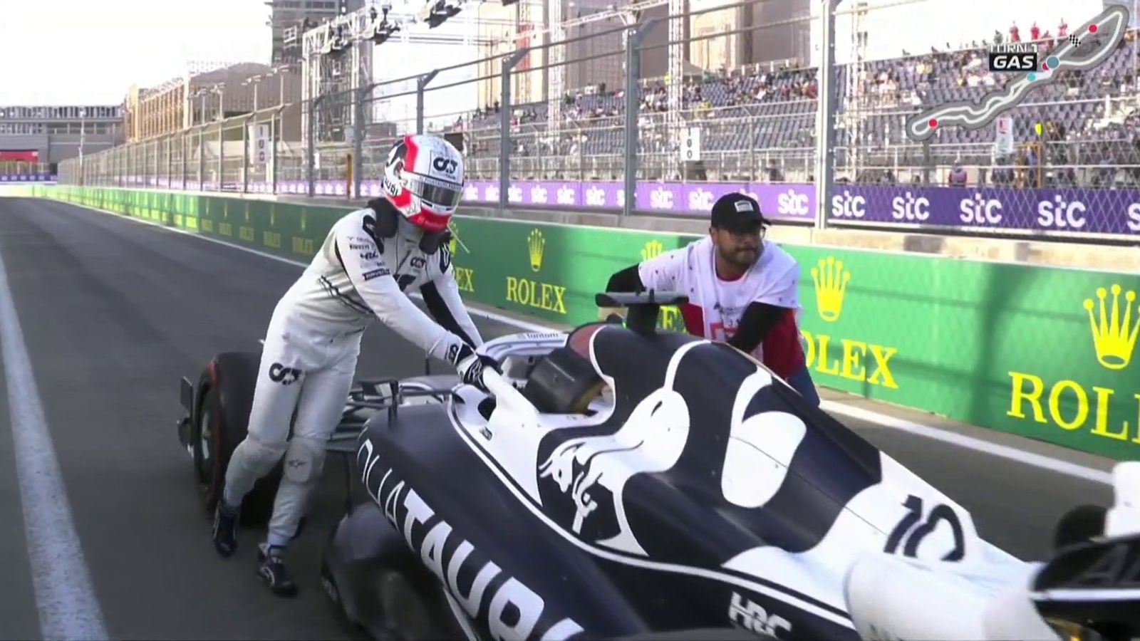 Pierre Gasly forced to push car back into pit lane! | F1 News | Sky Sports