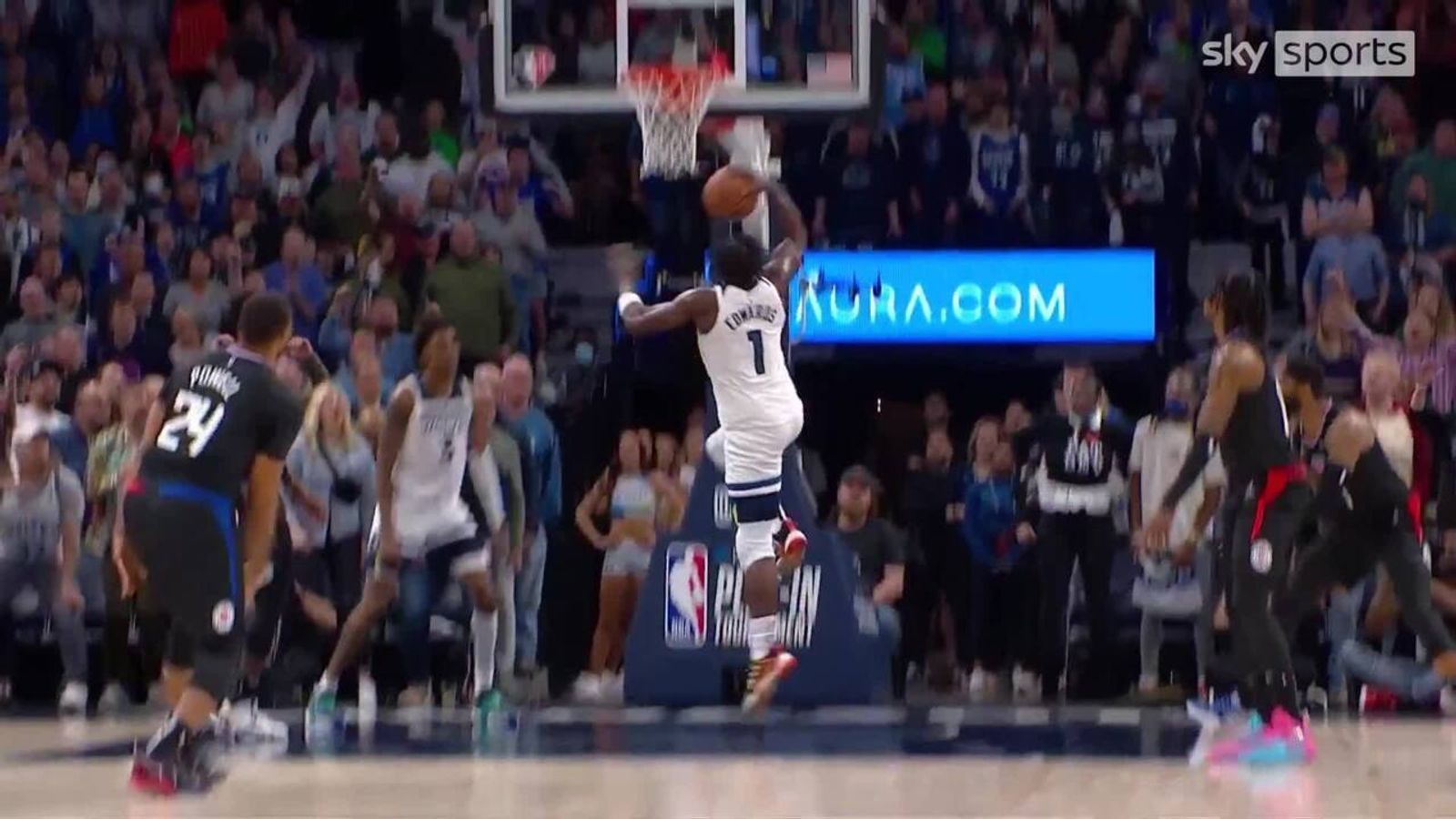 Anthony Edwards flies in for a huge dunk! | NBA News | Sky Sports
