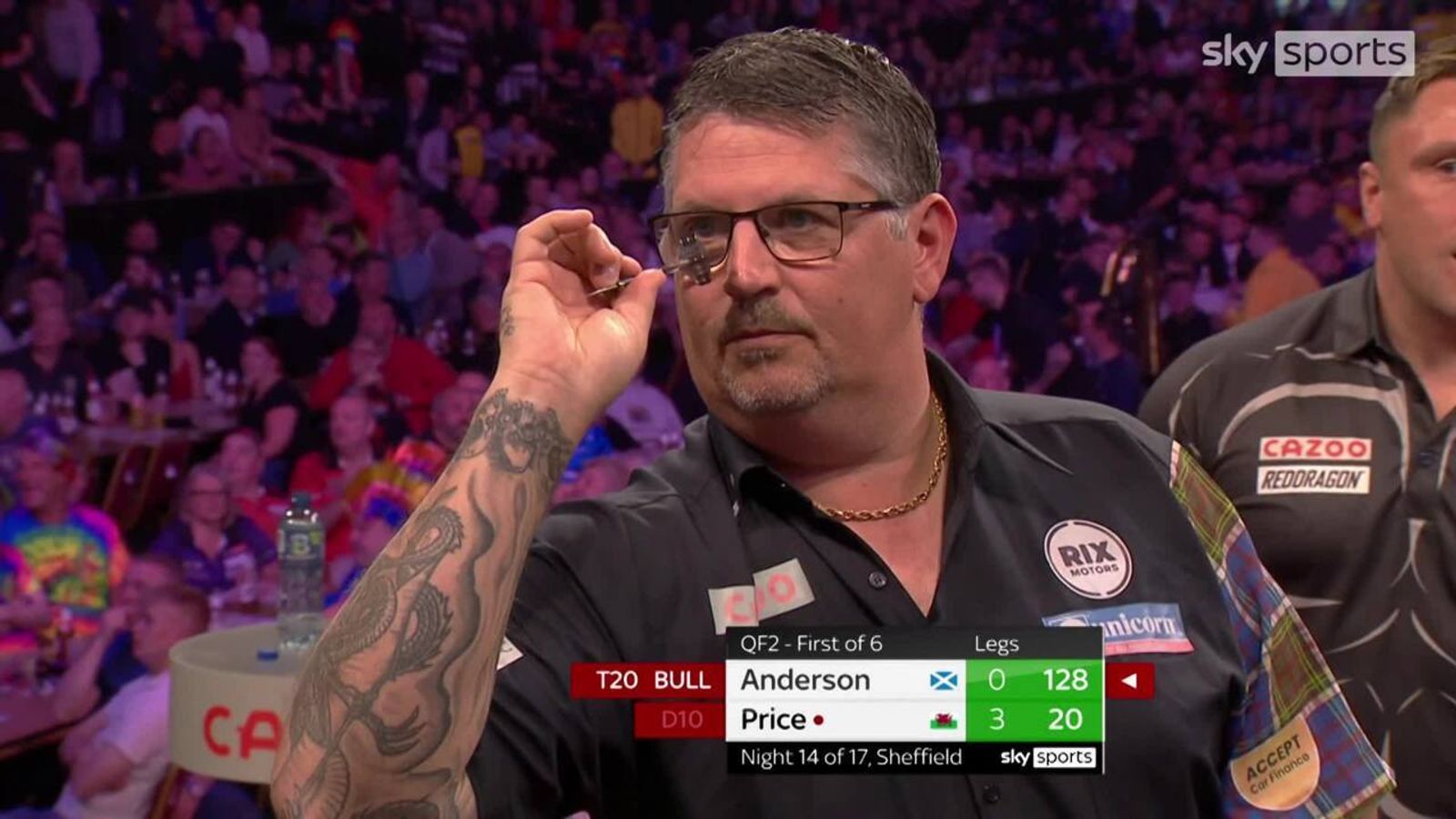 Gary Anderson pulls a leg back with a 128! | Darts News | Sky Sports