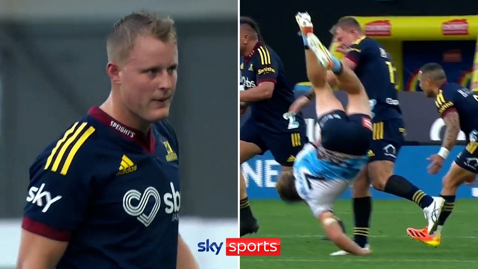 Highlanders' Sam Gilbert red-carded for brutal tackle on Michael Hooper ...