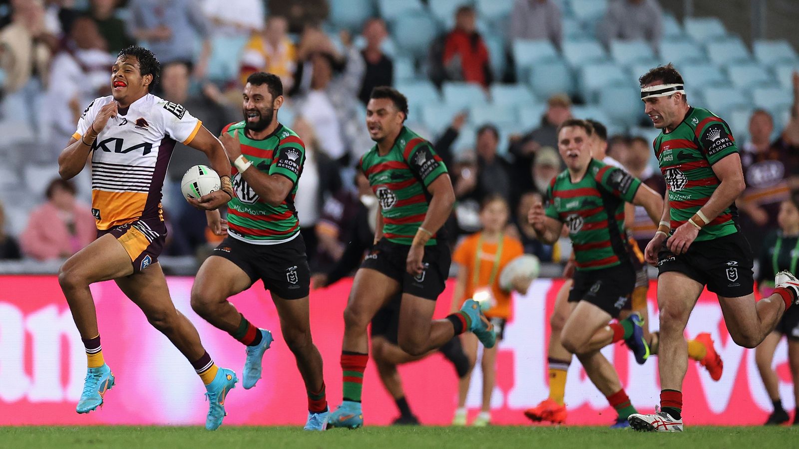 'Look at him go!' Selwyn Cobbo sprints 95m for solo try | Rugby League ...