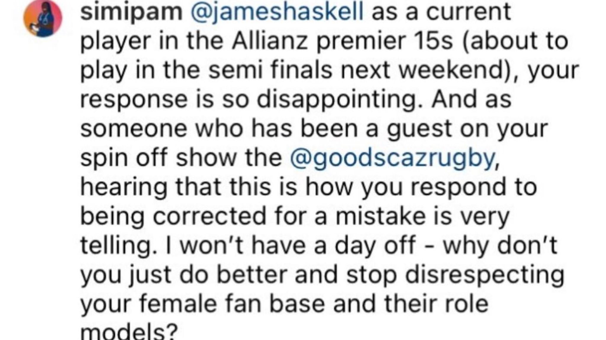 James Haskell apologises for 'disrespecting women's game' after social ...