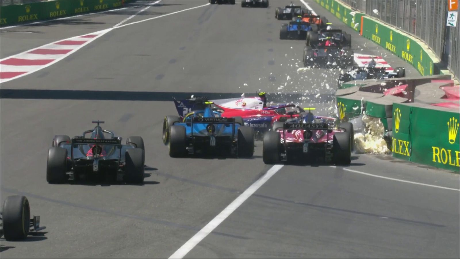 Huge F2 crash on final lap in Baku | F1 News | Sky Sports