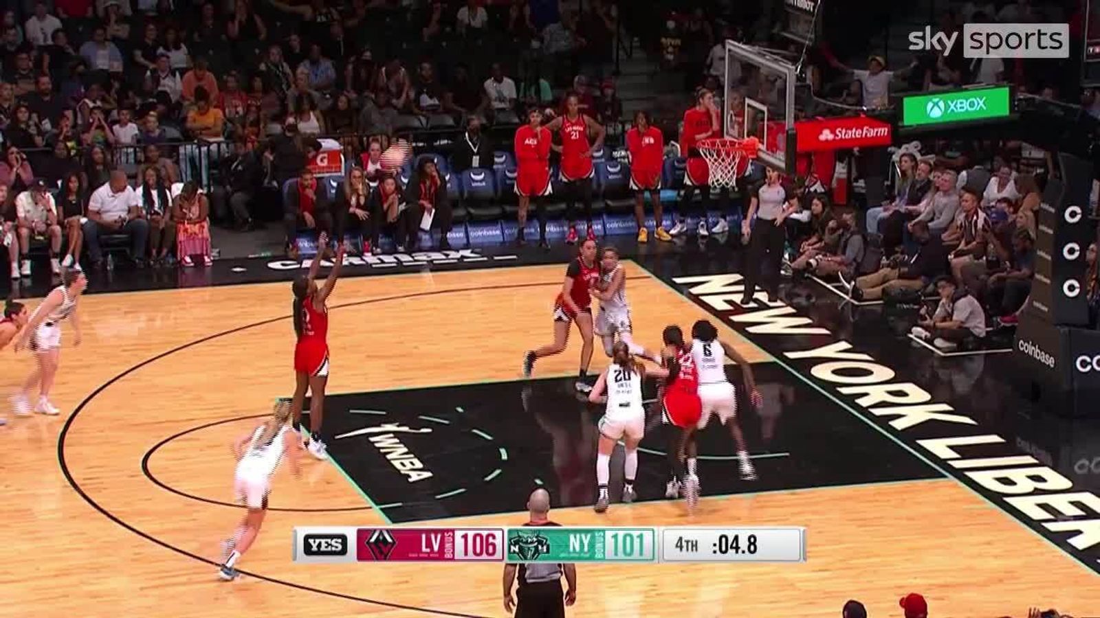 WNBA: Las Vegas Aces 107-101 New York Liberty | NBA News | Sky Sports