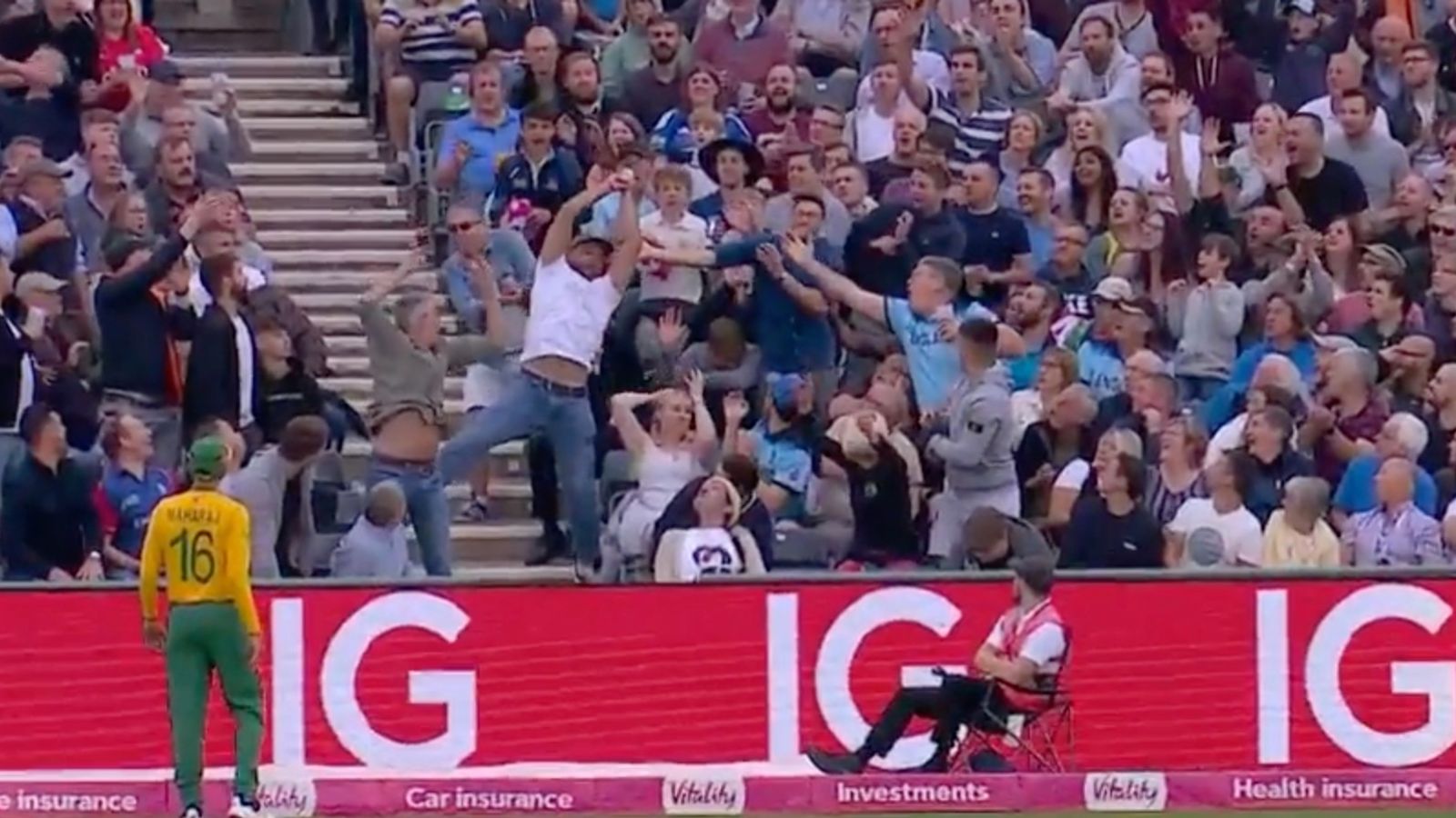 Fan makes magnificent catch in crowd in England vs South Africa ODI ...